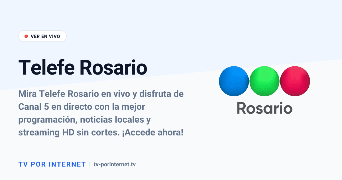 Telefe Rosario en Vivo: Cómo ver Canal 5 por Internet y Programación ...